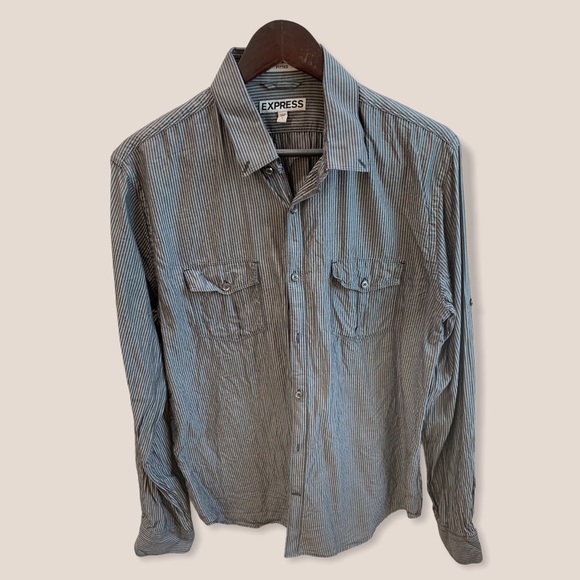 Express | Shirts | Mens Large Express Fitted Dress Shirt | Poshmark